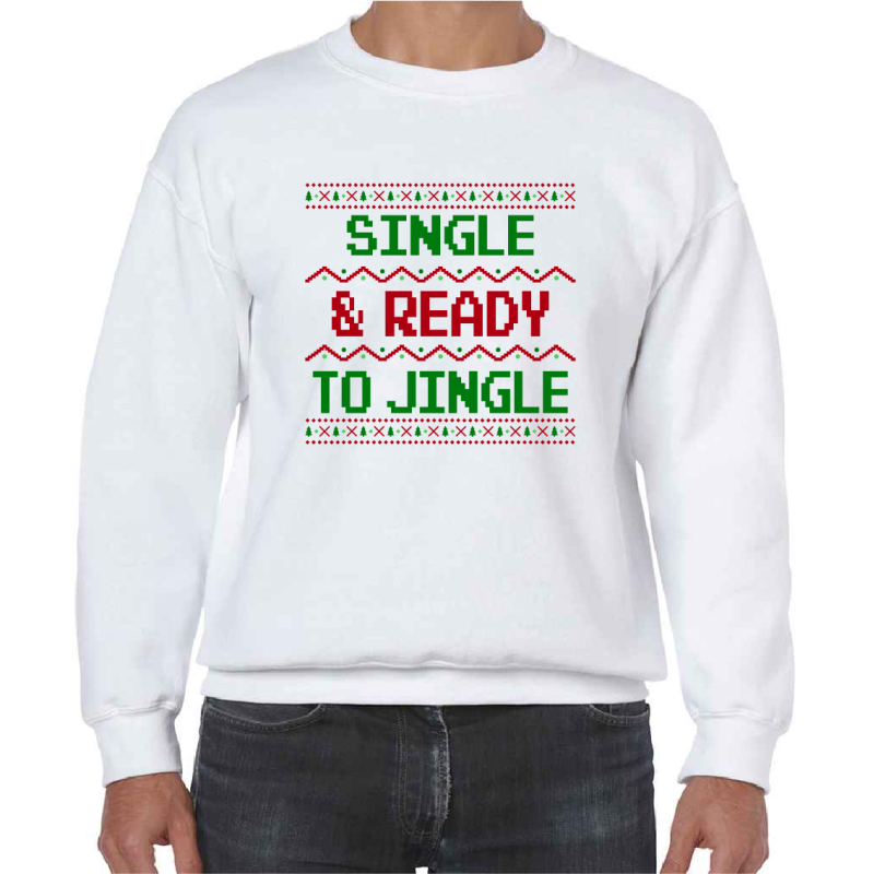A1 Print & Stitch - Single & Ready to Mingle Christmas Jumper - Black ...